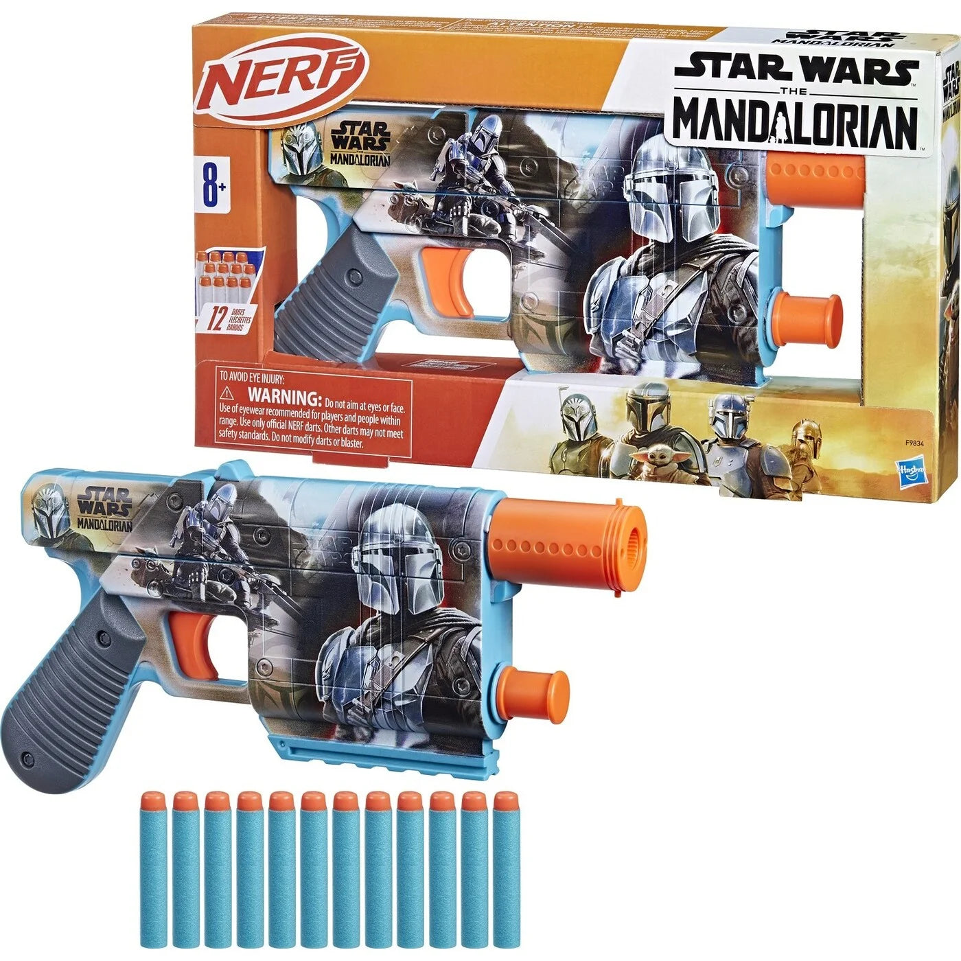 Nerf Star Wars the Mandalorian Ase sekä 8 Ammusta